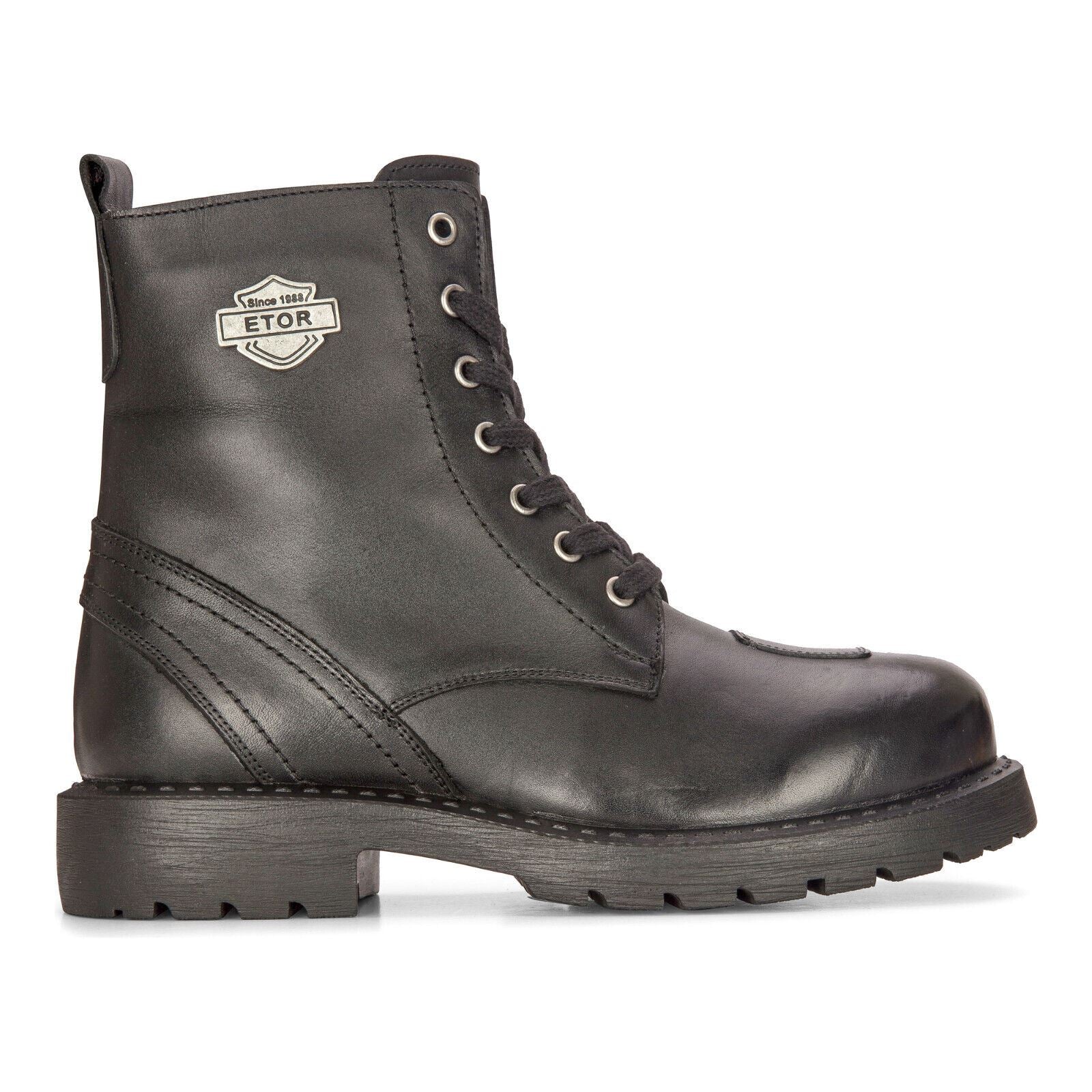Men's Leather Military Boots Black Combat Biker Motorcycle Punk Wester ...