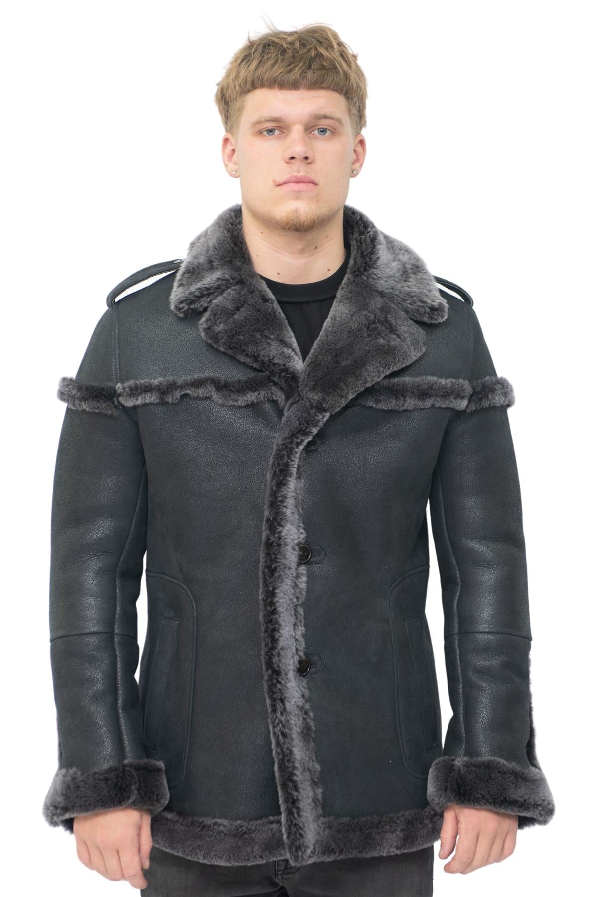 Mens Merino Sheepskin Suede Jacket with Tie Belt-Granada – Infinity Leather