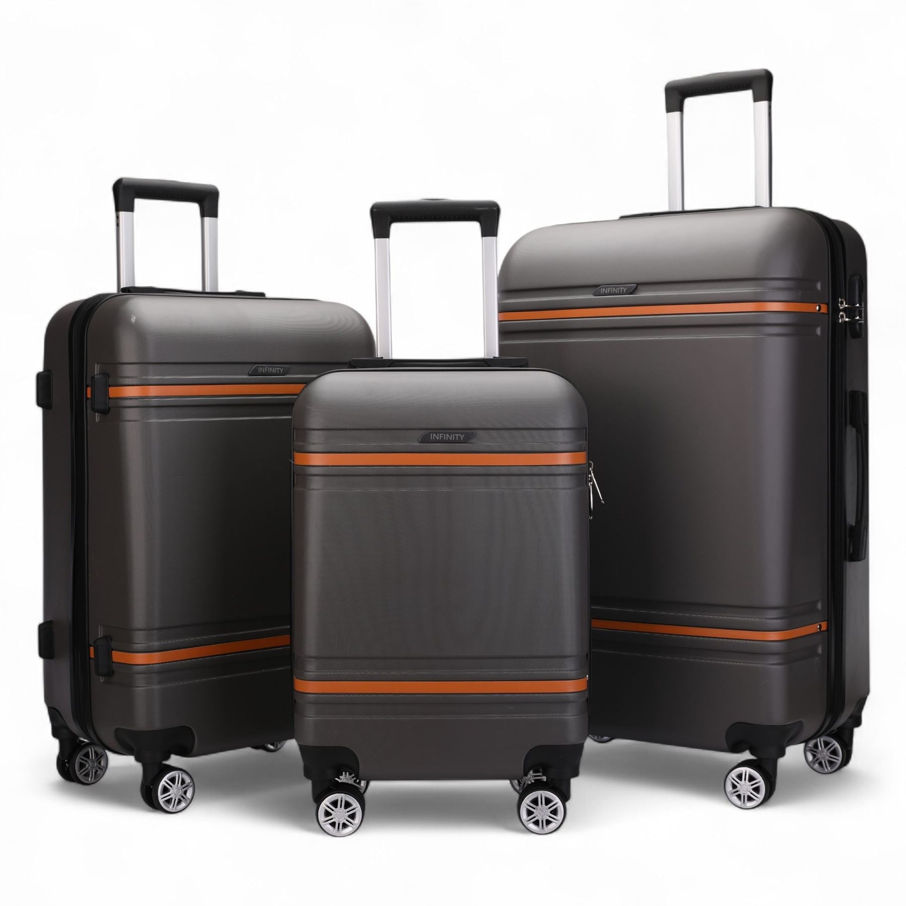 Hard Shell Modern Dual 4 Wheel Luggage Suitcase Set – Infinity Leather