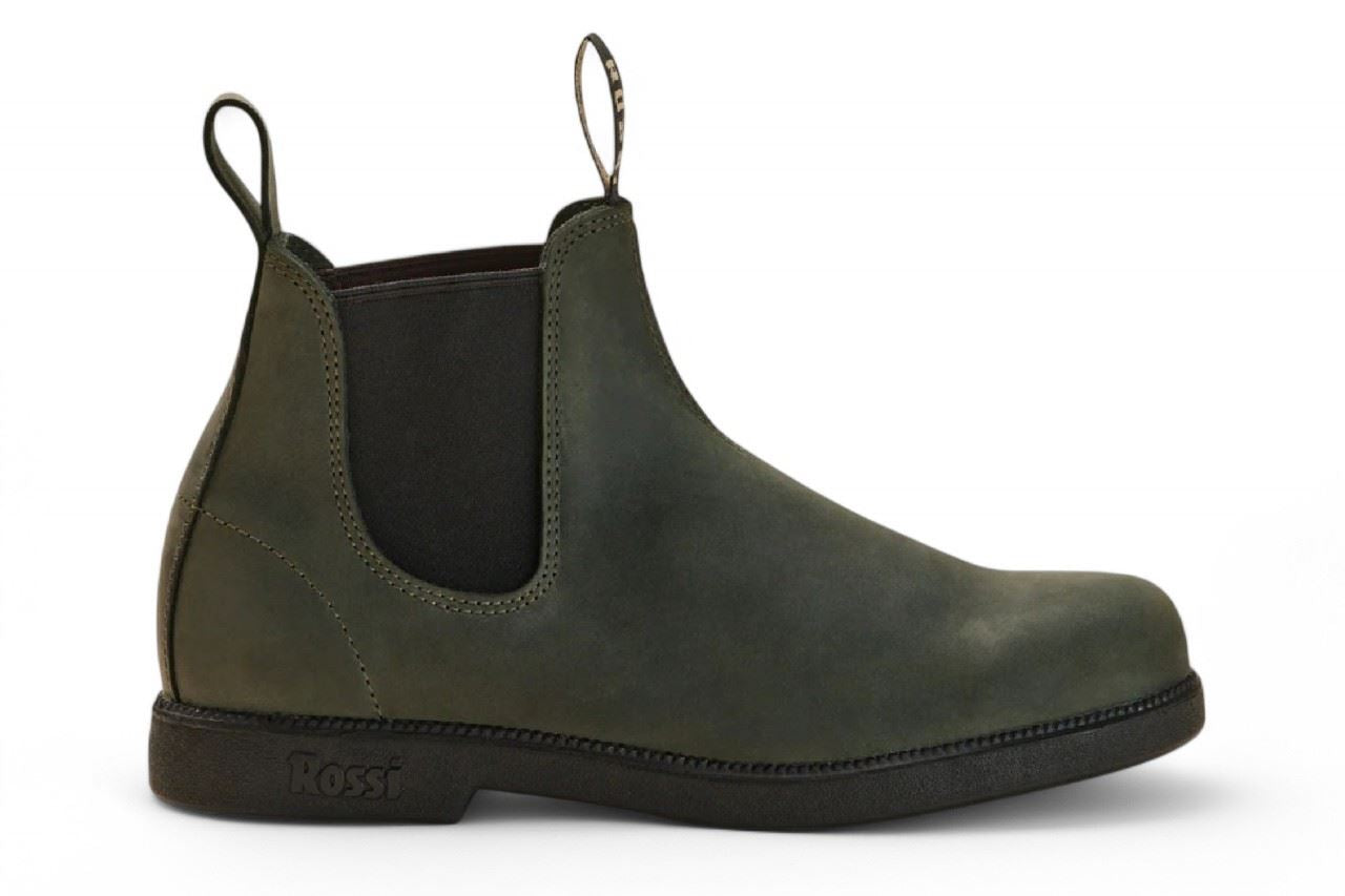 Rossi 607 Booma Moss Olive Green Leather Chelsea Boots – Infinity Leather
