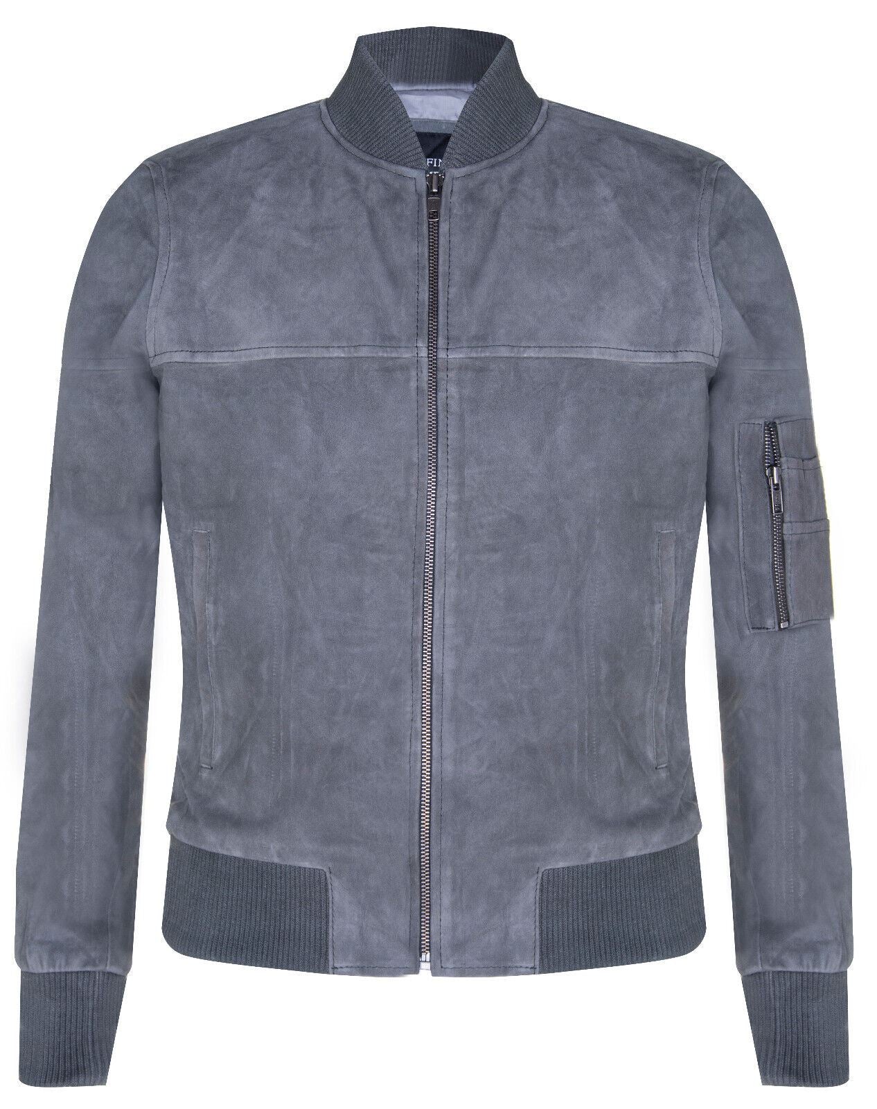 Mens Suede Leather MA-1 Varsity Bomber Jacket – Infinity Leather